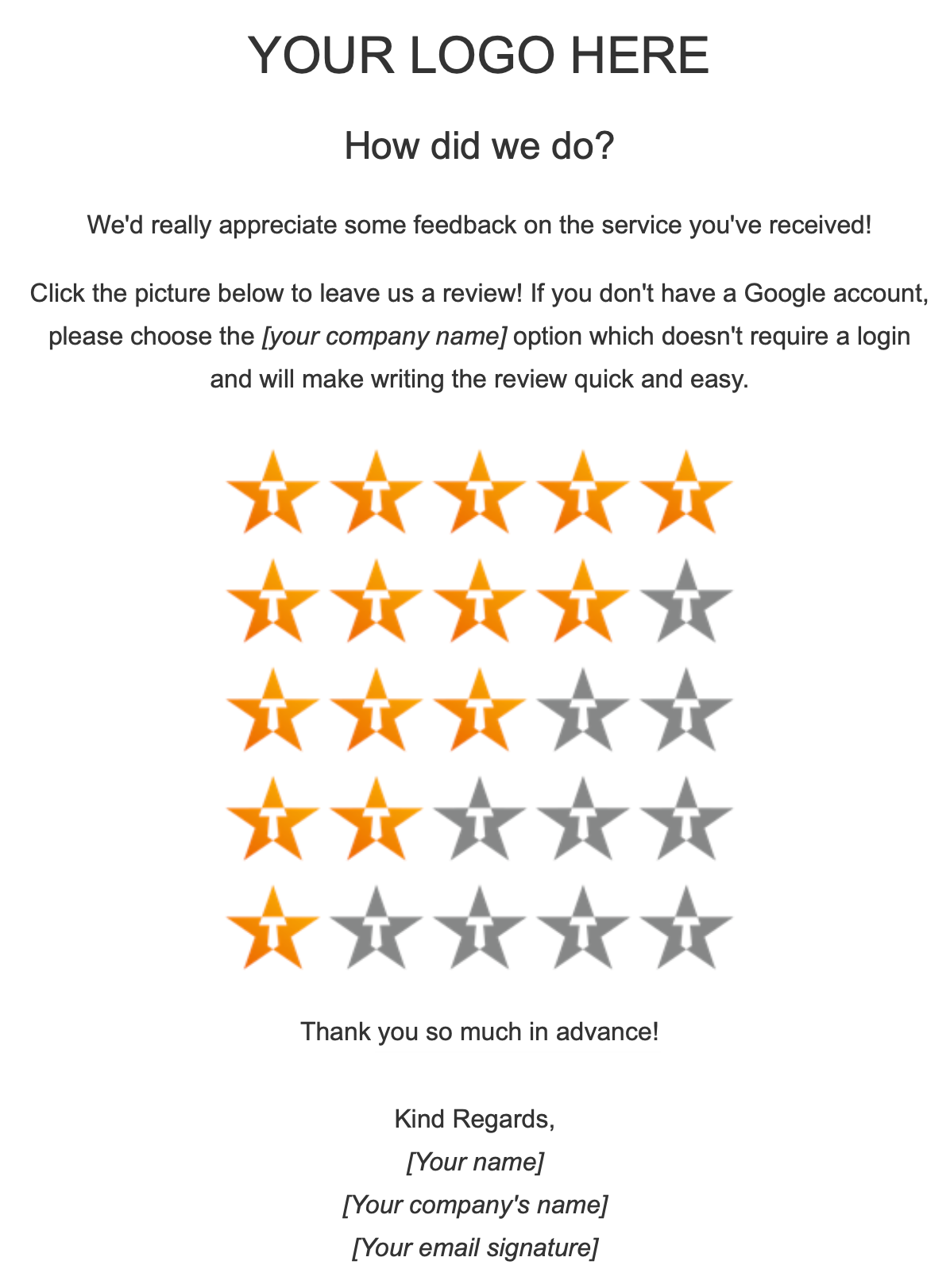 How To Ask For A Review - Template 1 - Trustist Customer Reviews